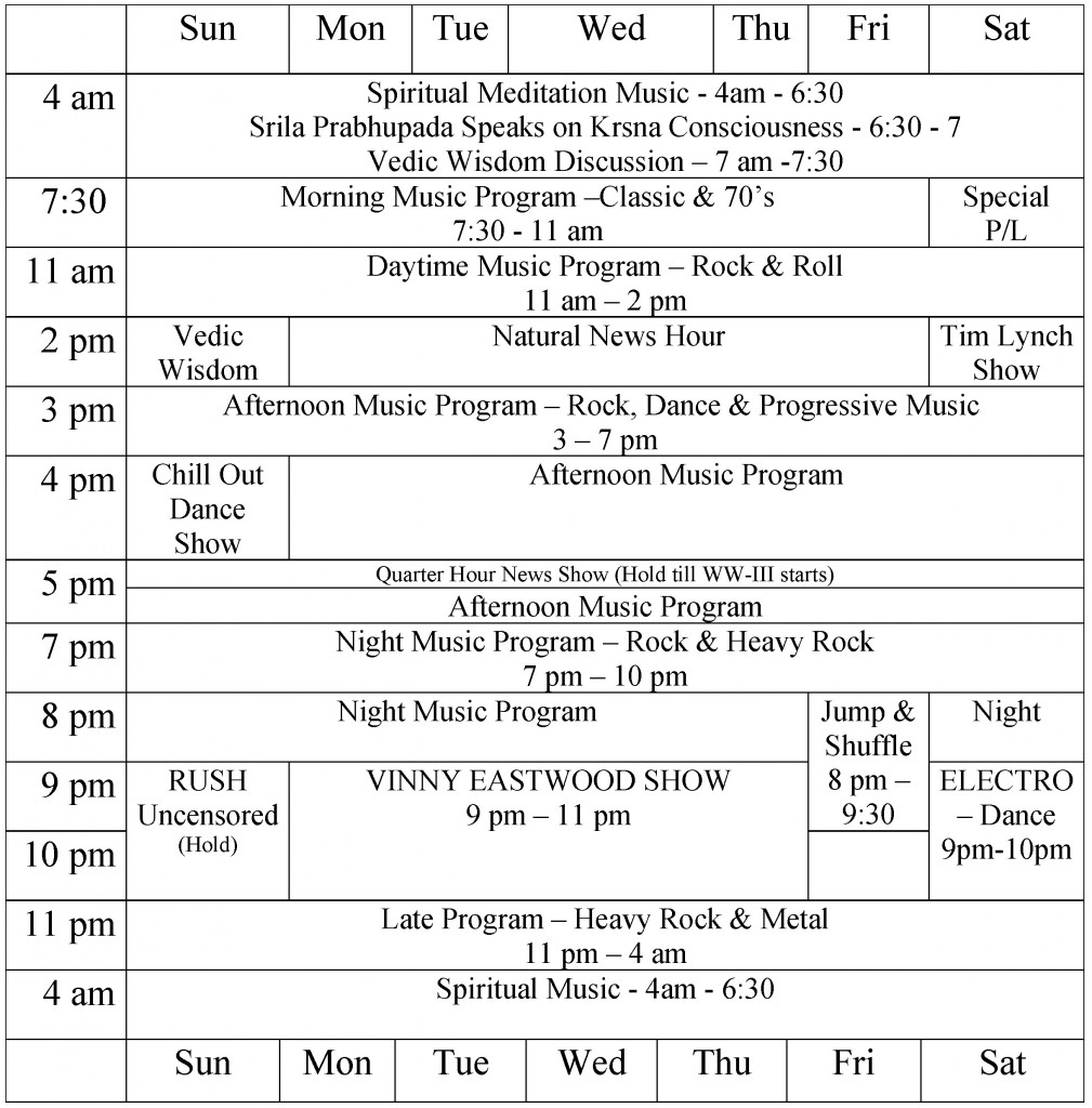Program Schedule | RUSH FM